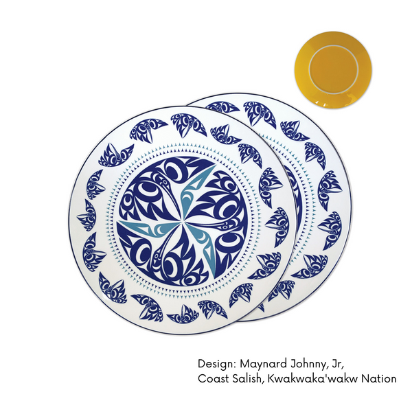 Art Dinner Plates / Contemporary Indigenous Design (set of 2)